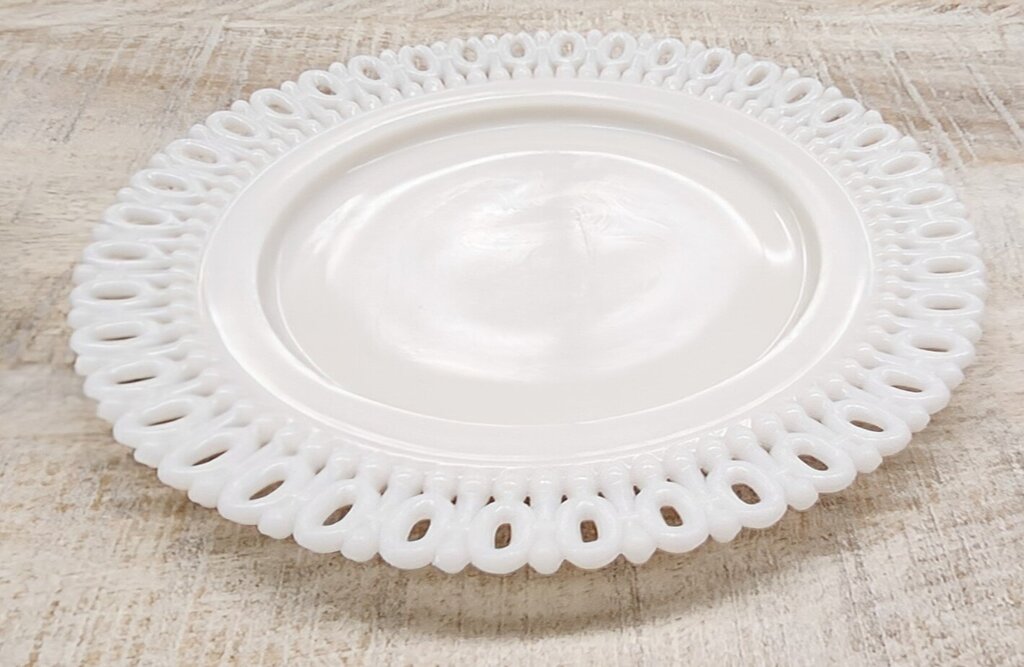 Vintage Milk Glass Reticulated Lace Edge Plate – Starboard Home