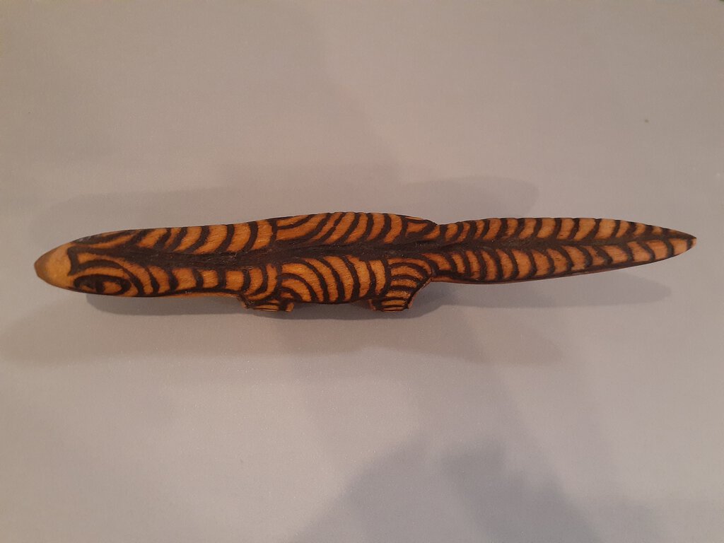 Aboriginal Burnt Wood Incised Lizard - 9.5" – Starboard Home